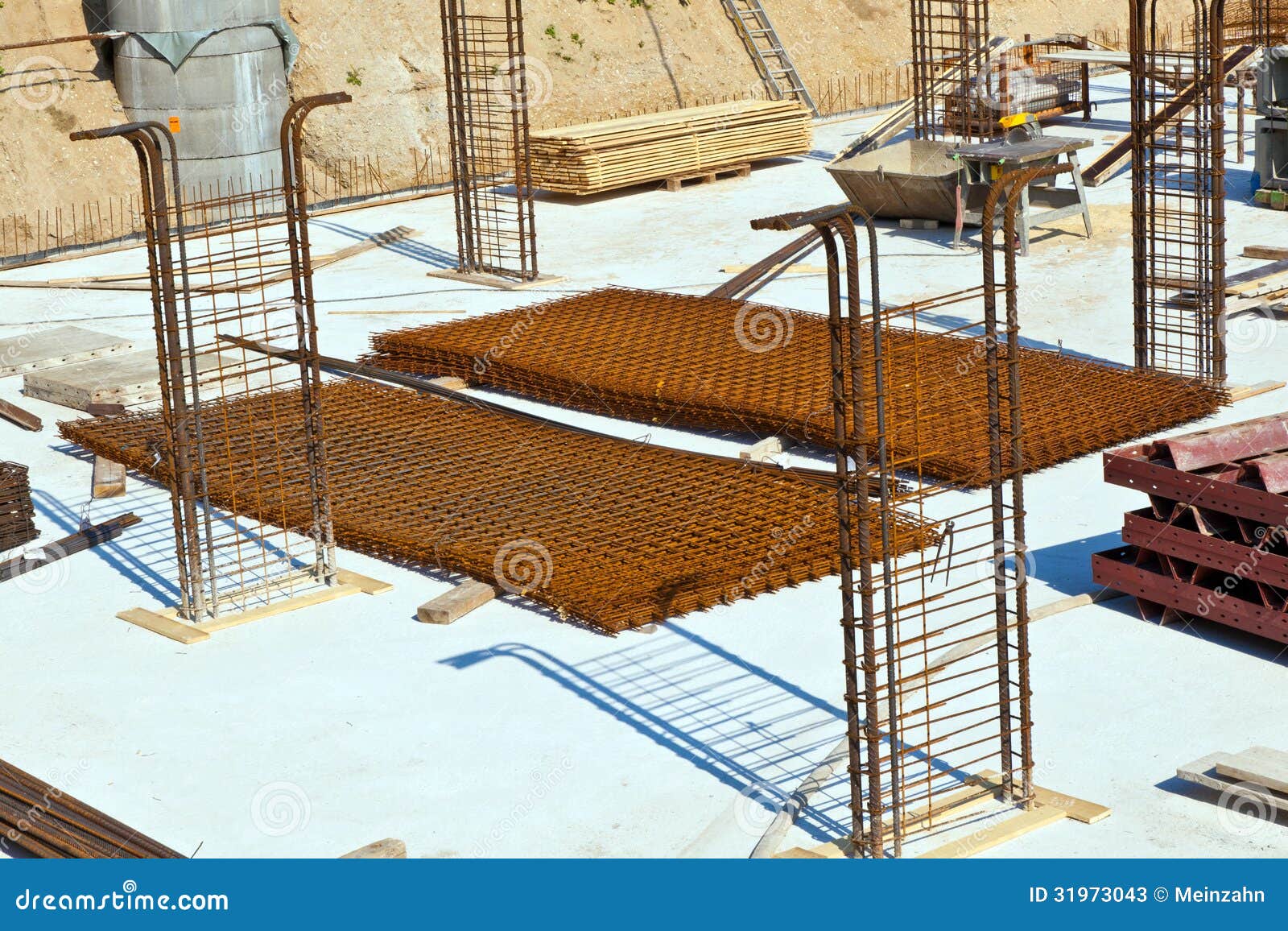 Material at a Construction Site for the Base of a House Stock Image ...
