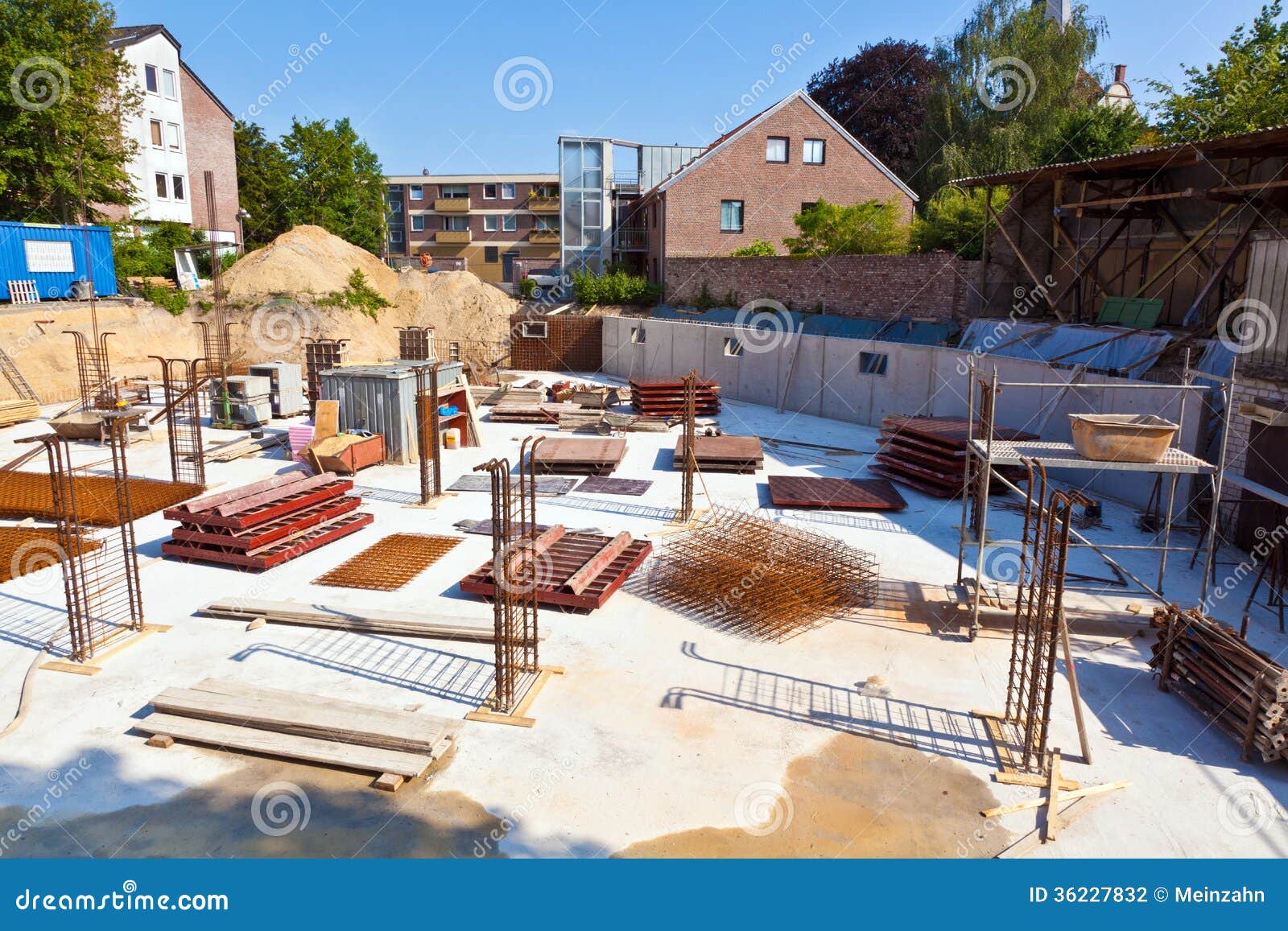 Material at a Construction Site Stock Photo - Image of material, pieces ...
