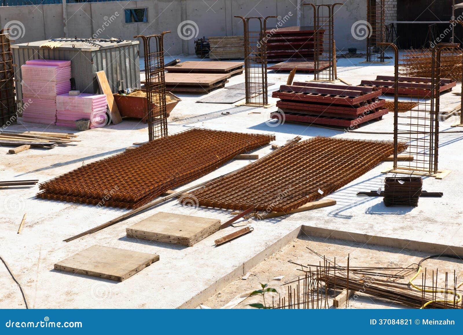 Material at a Construction Site for Stock Image - Image of bars, iron ...
