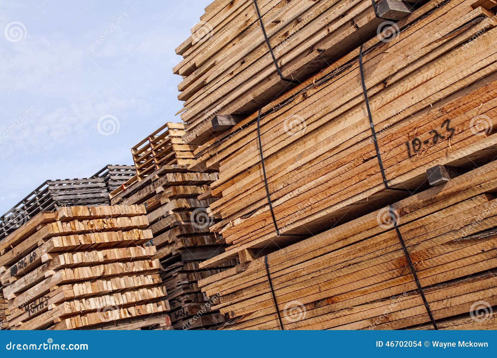 Material De Madera Apilado De La Plataforma Foto de archivo - Imagen de ...