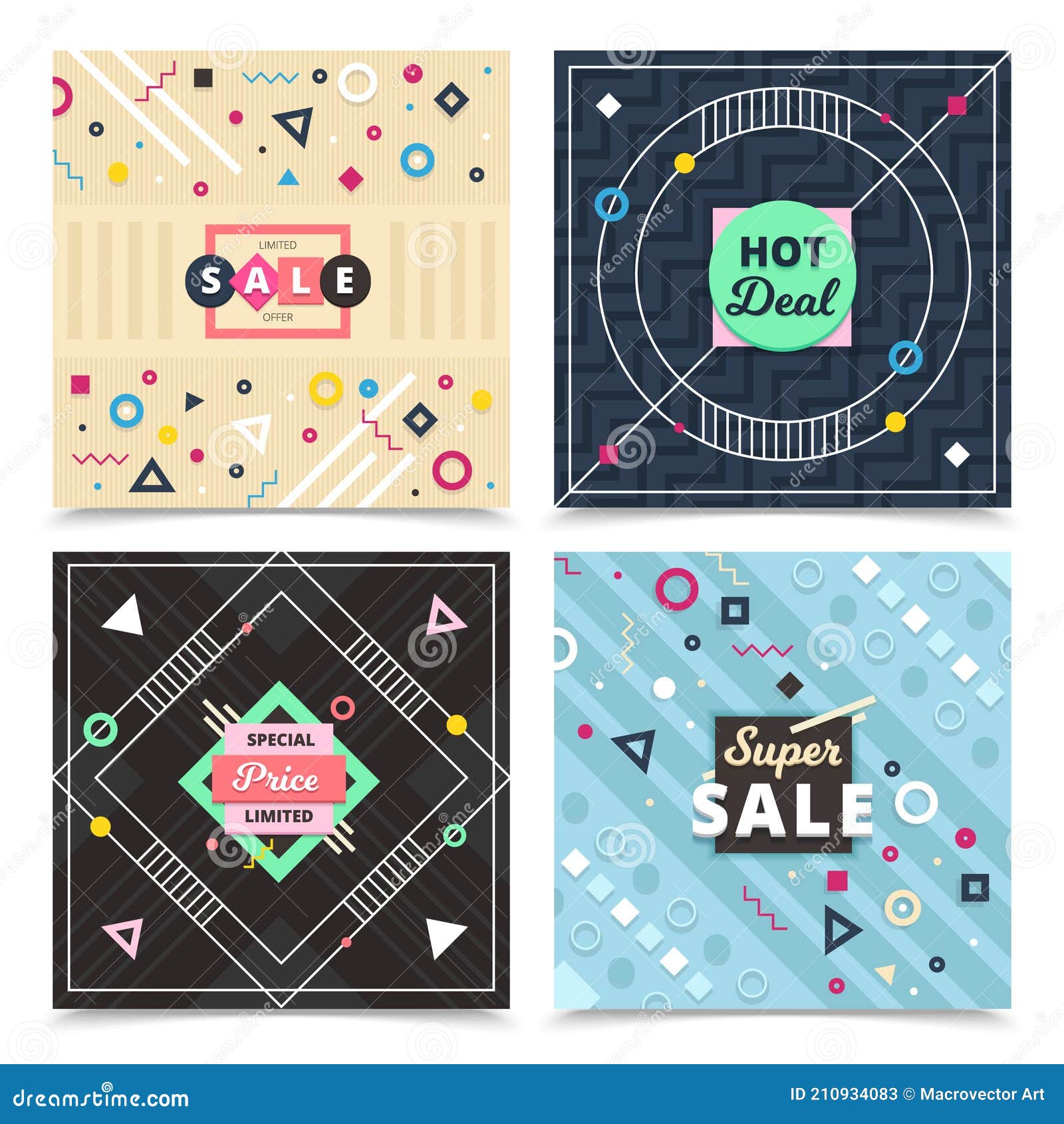 Material Design Concept Banners Stock Vector - Illustration of motion ...