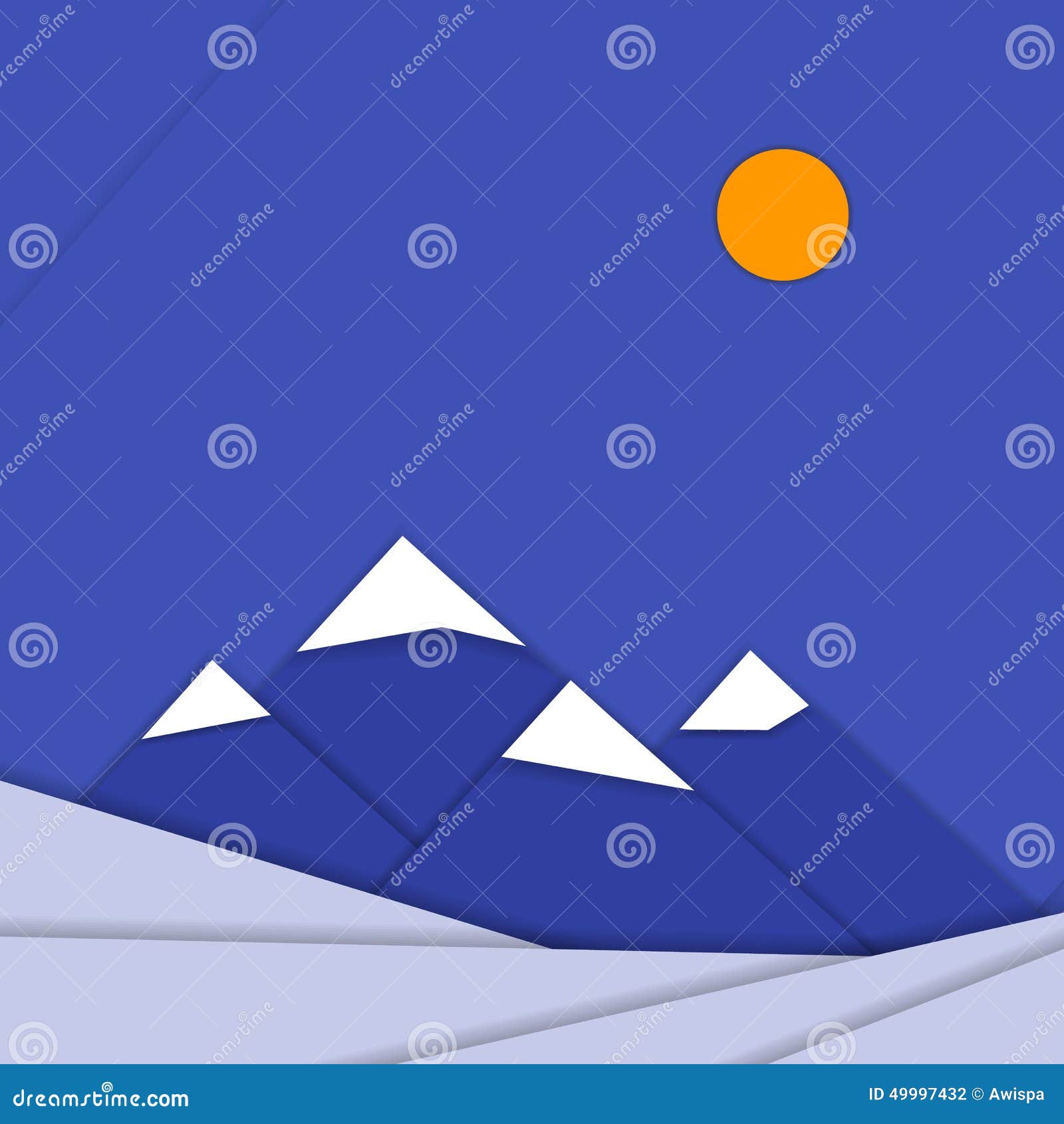 Material Design Landscape Background with Stock Vector - Illustration ...