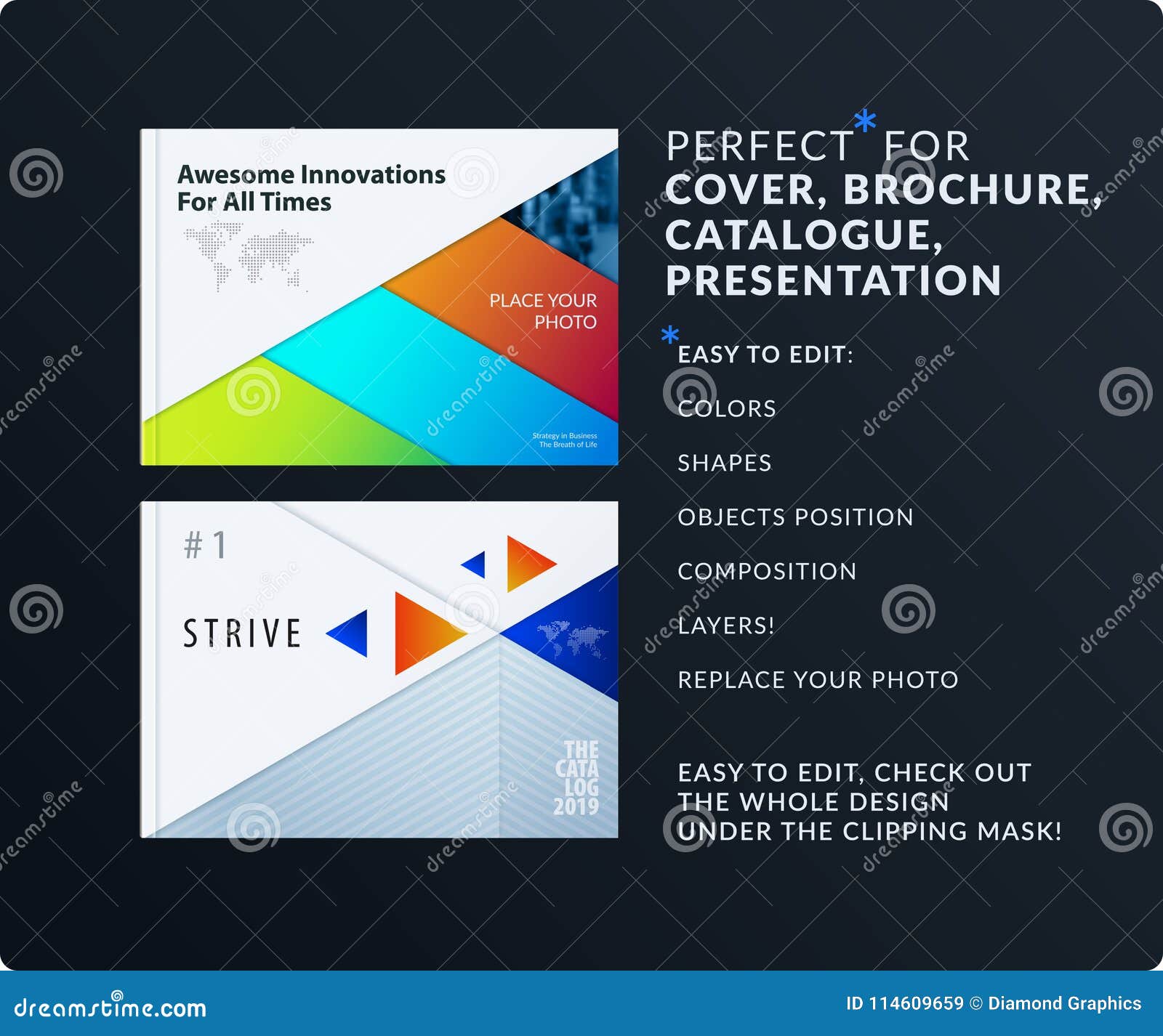 Material Design Presentation. Abstract Colourful Vector Set of Modern ...