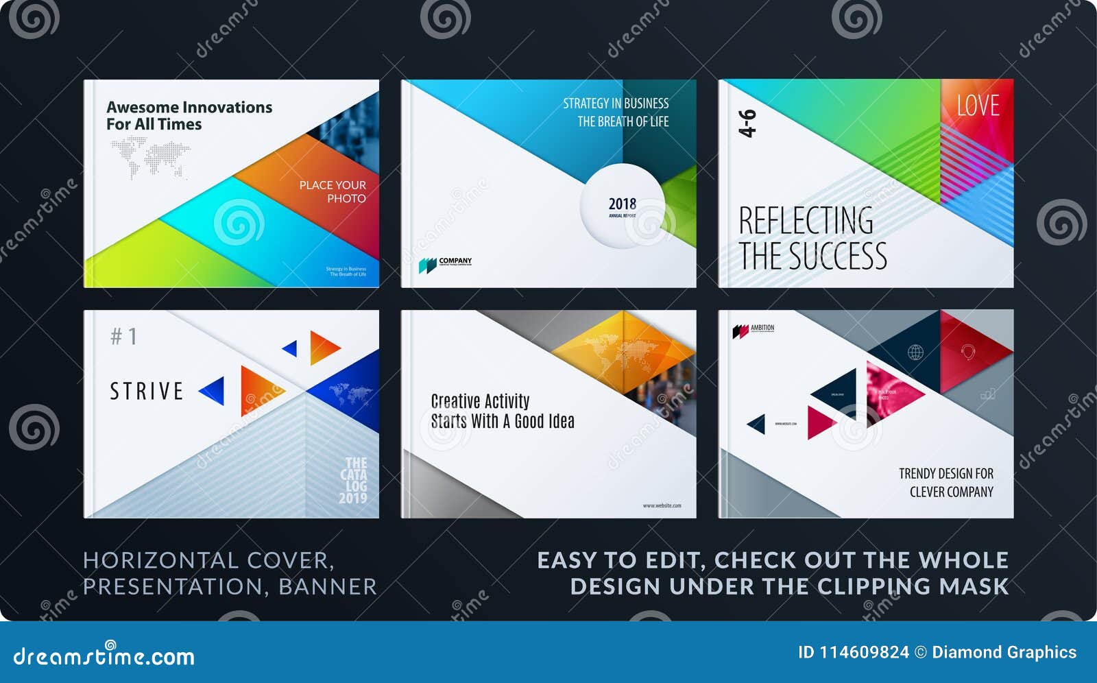 Material Design Presentation. Abstract Colourful Vector Set of Modern ...