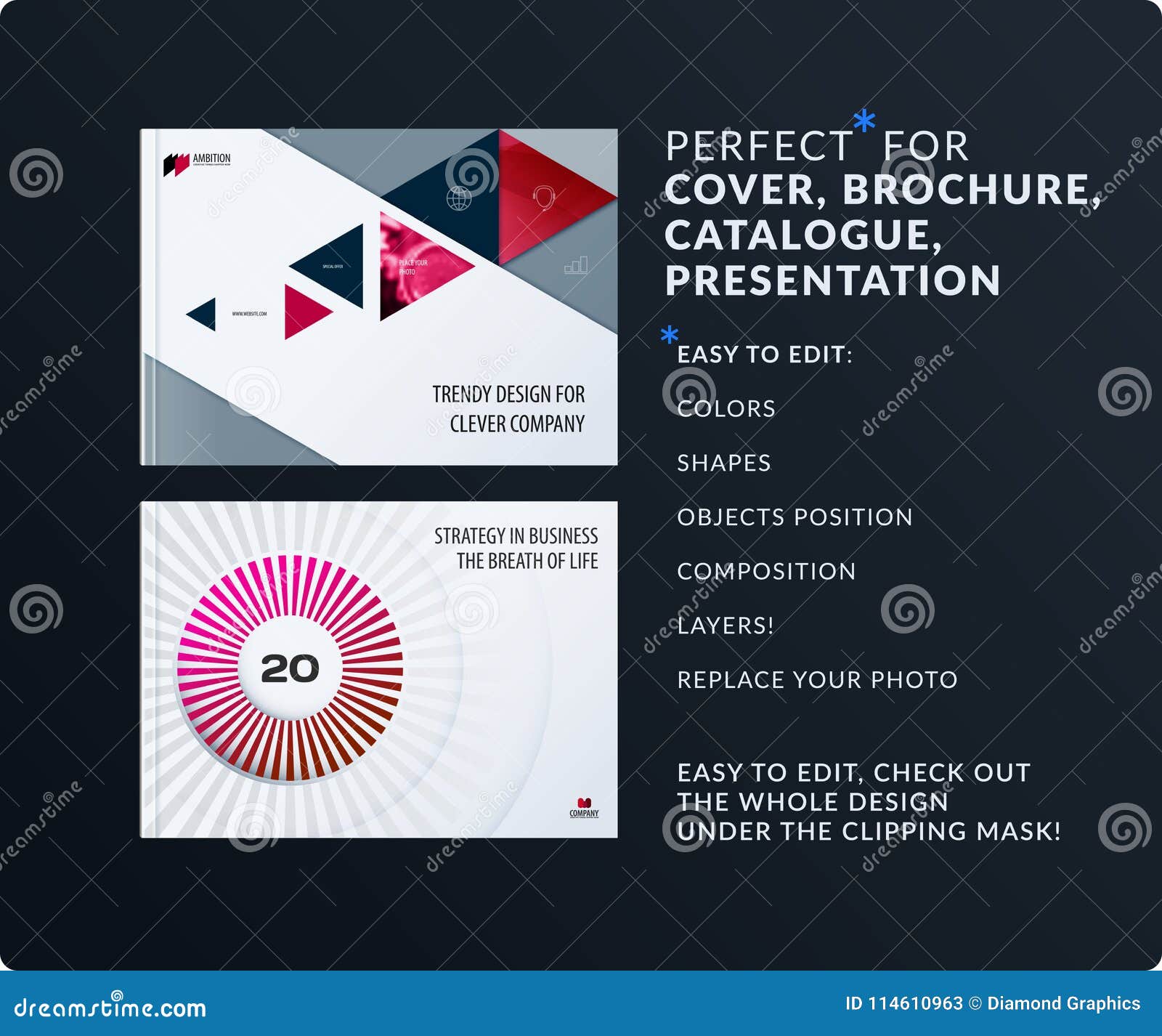 Material Design Presentation. Abstract Colourful Vector Set of Modern ...