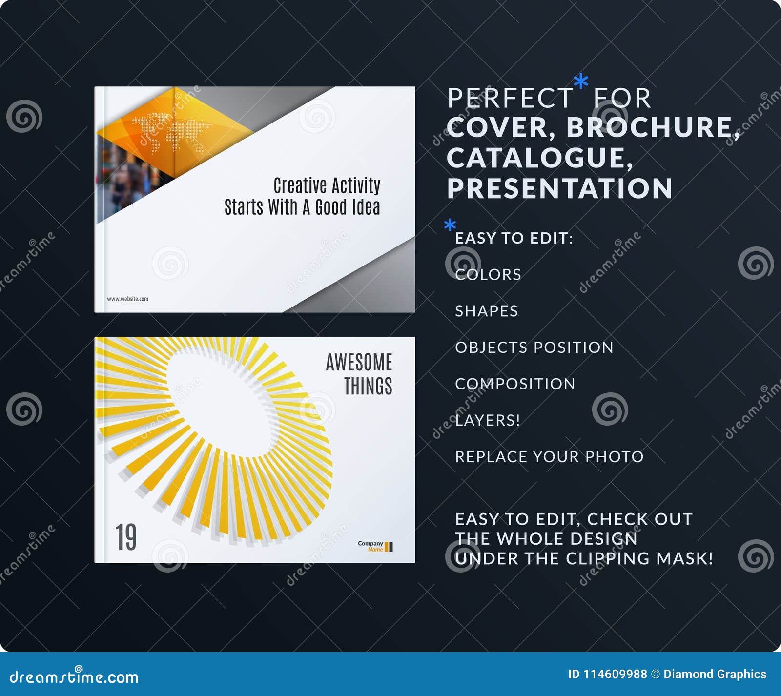 Material Design Presentation. Abstract Colourful Vector Set of Modern ...