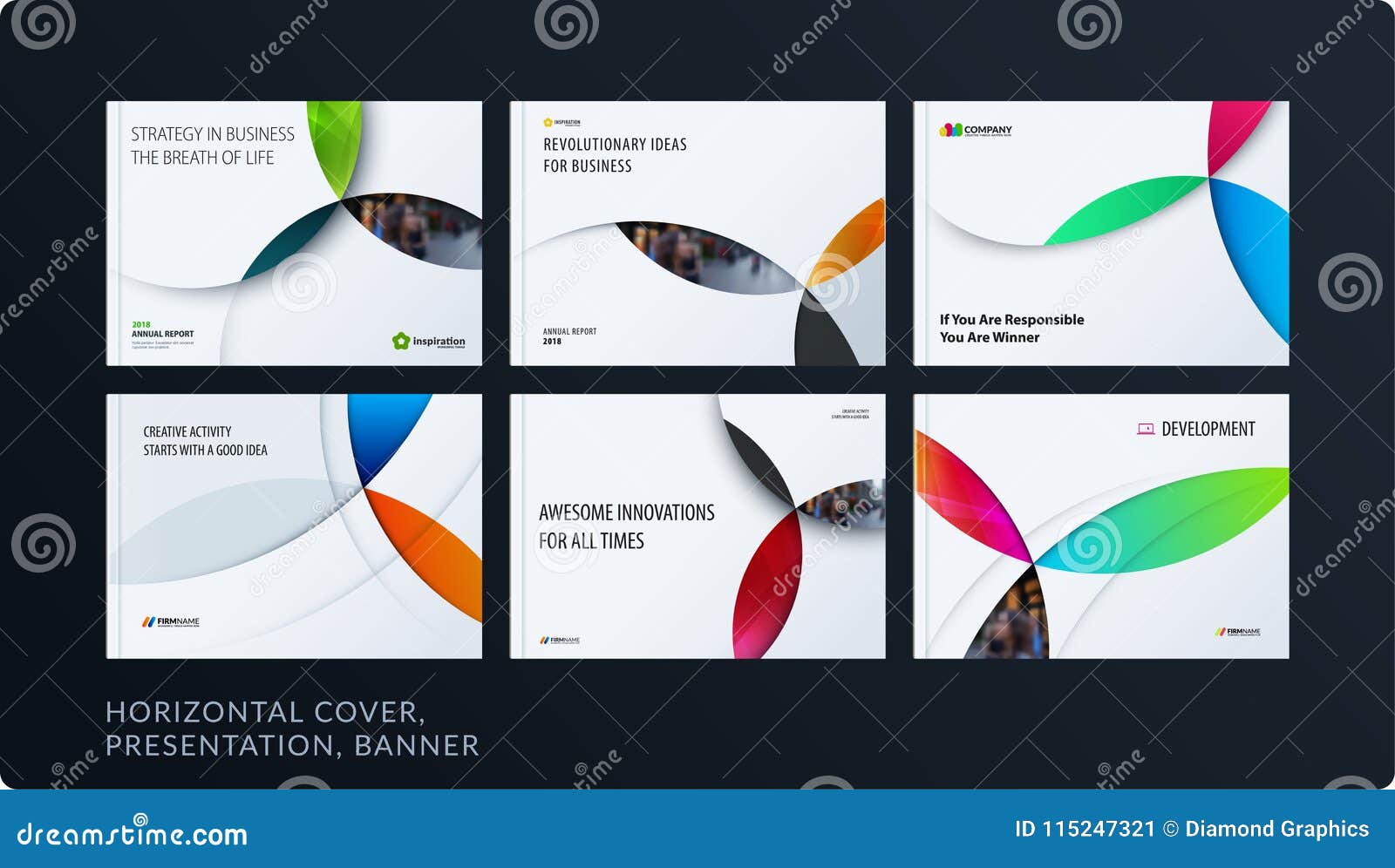 Material Design Presentation Template with Colourful Circles ...