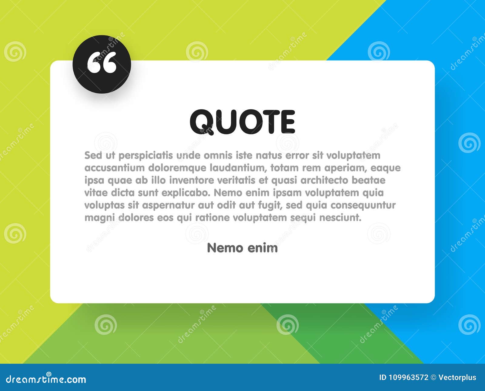 Material Design Style Background and Quote Rectangle with Sample Text ...