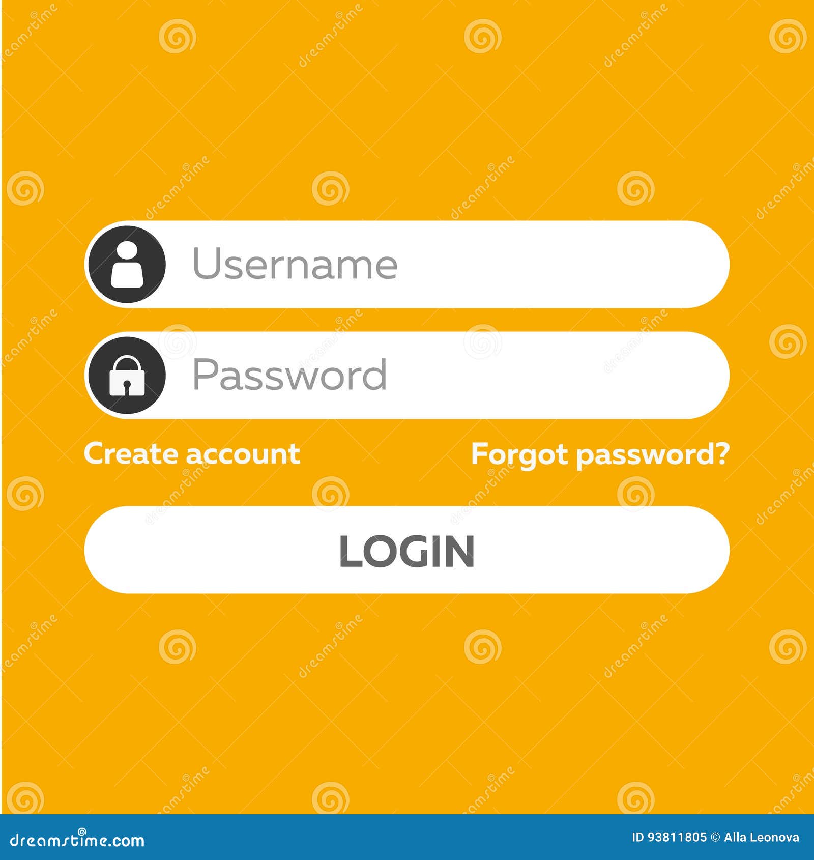 Material Design UI, UX And GUI Layout With Login Screens. Royalty-Free ...