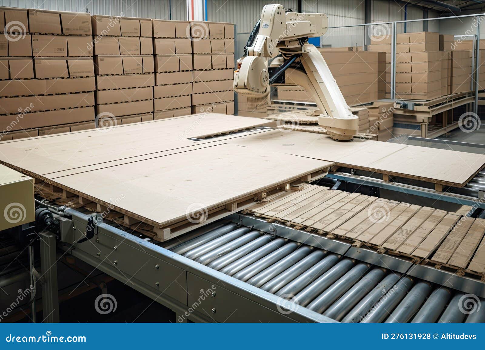Material Handling and Palletizing Robot, Transporting Load of Boxes on ...
