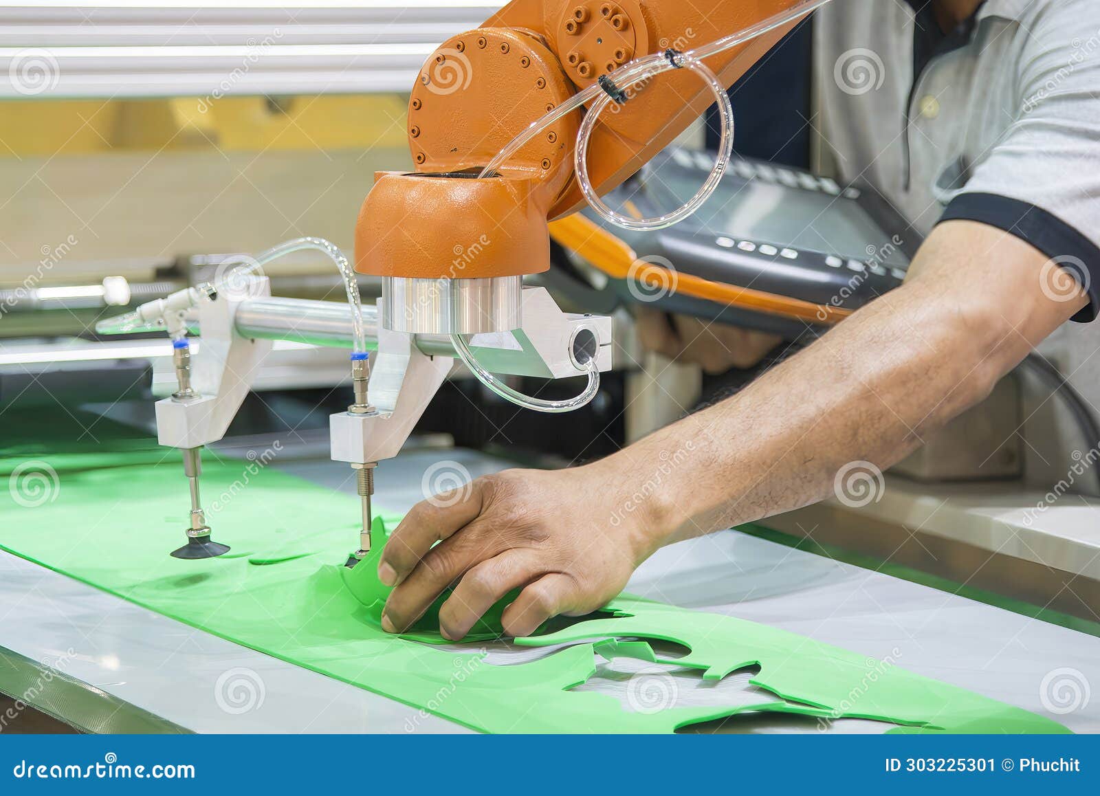 The Material Handling Process by Robotic Arm Stock Image - Image of ...