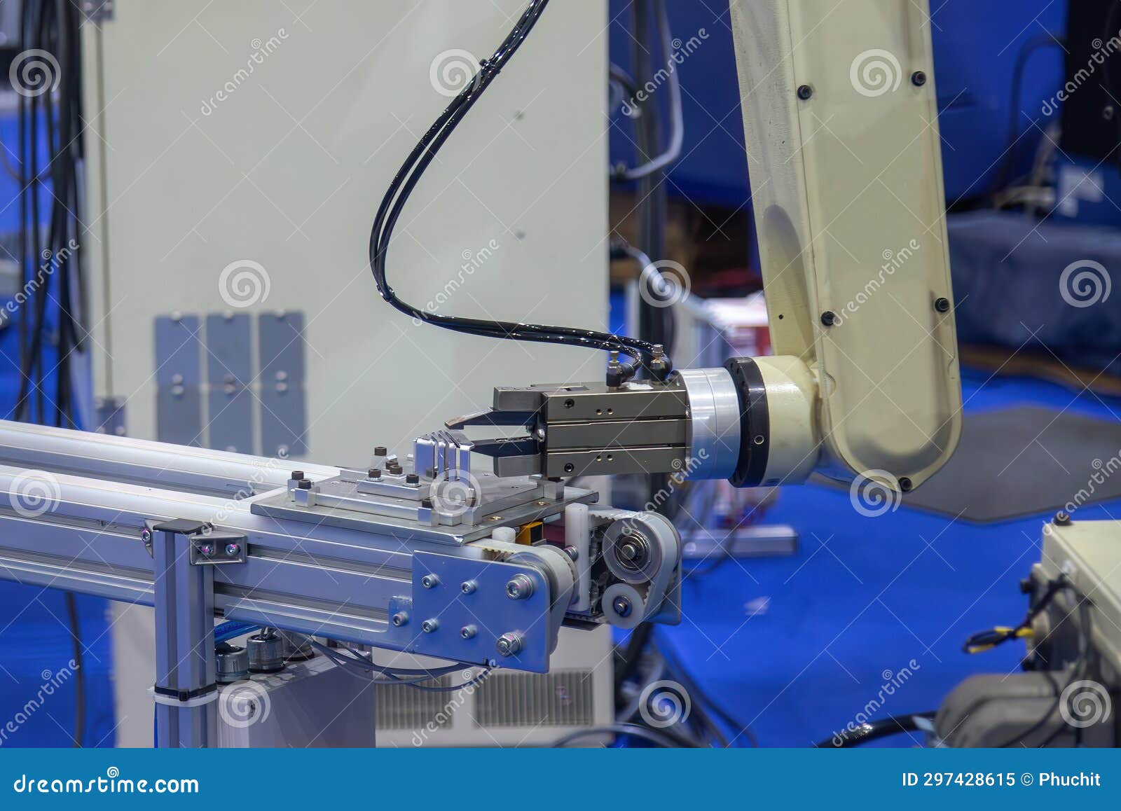 The Material Handling Process the Sheet Metals by Robotic Arm Stock ...