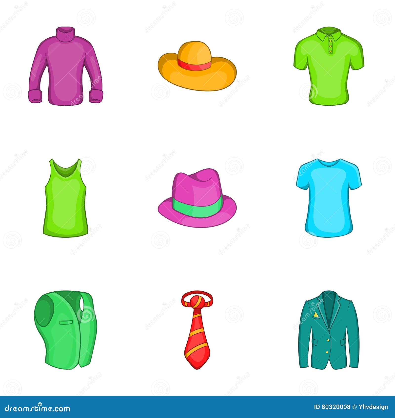 Material Icons Set, Cartoon Style Stock Vector - Illustration of retail ...