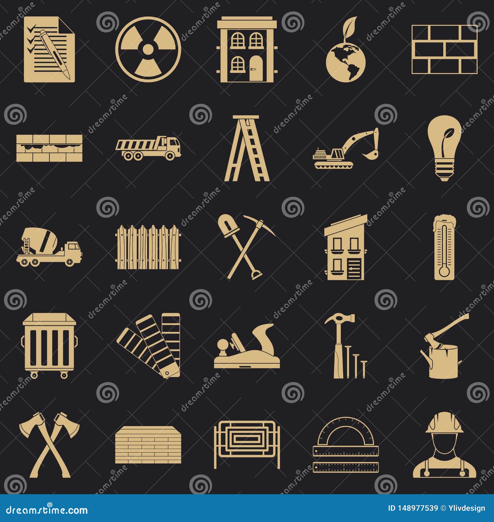 Material Icons Set, Simple Style Stock Vector - Illustration of ...