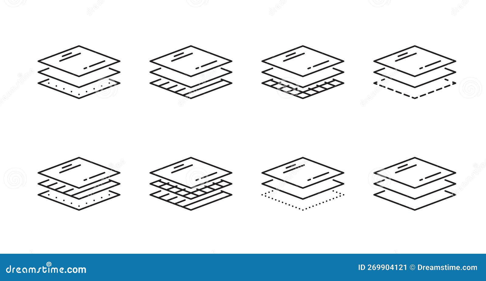 Material Layer Icon, Waterproof Fabric Layer Stack Stock Illustration ... Material Layer Icon, Waterproof Fabric Layer Stack Stock Illustration ...