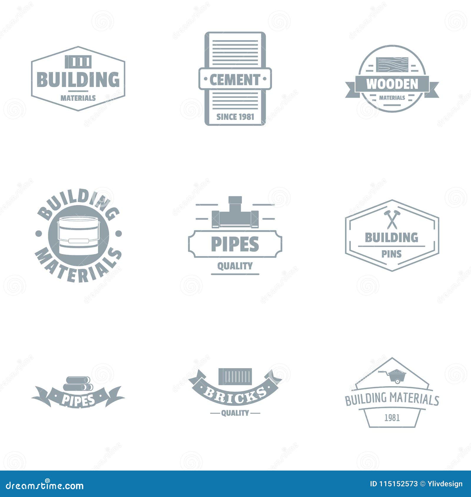 Material Logo Set, Simple Style Stock Vector - Illustration of material ...