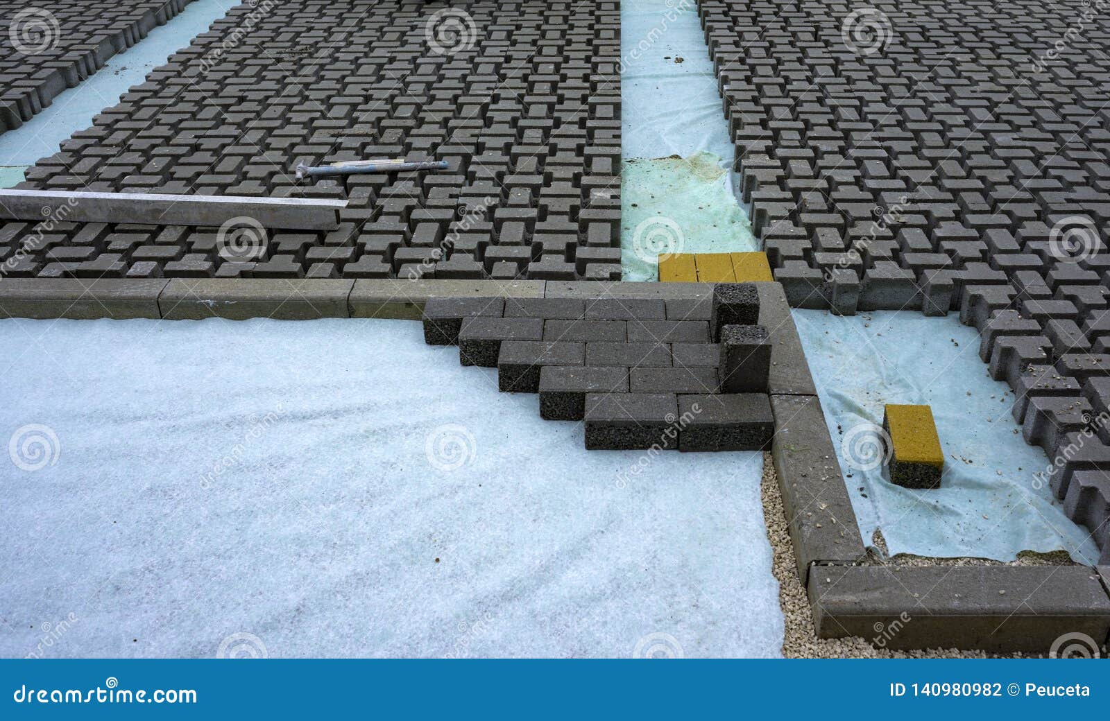 Material for Paving Works on Sheet of Nonwoven Stock Photo - Image of ...