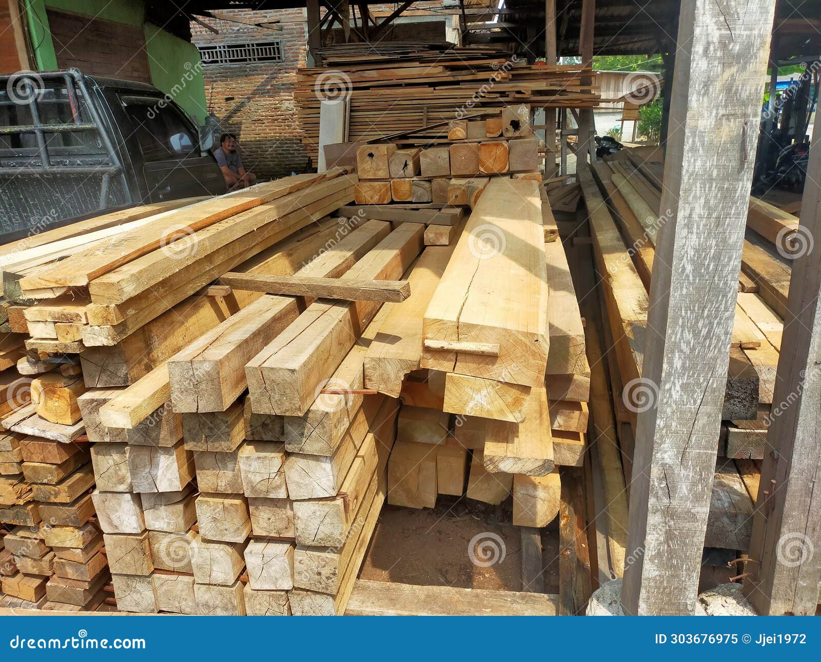 Material Raw Teak Wood Indonesia Stock Image - Image of indonesia, teak ...