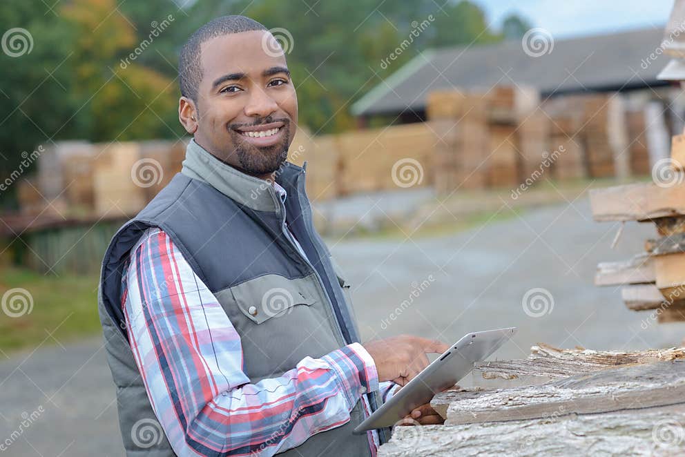 Material Recording Clerk at Work Stock Photo - Image of production ...