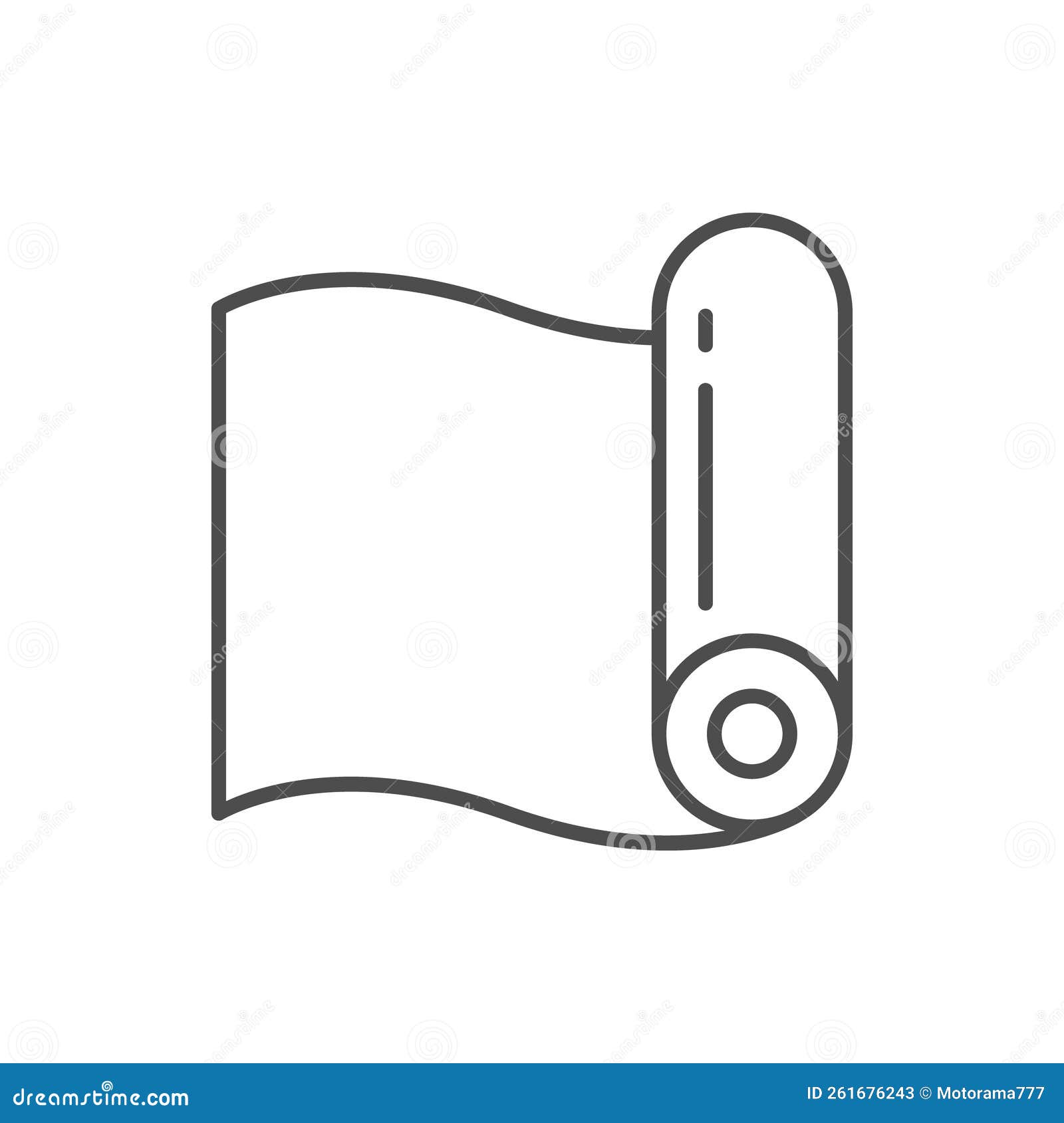 Material Roll Line Outline Icon Stock Vector - Illustration of ...