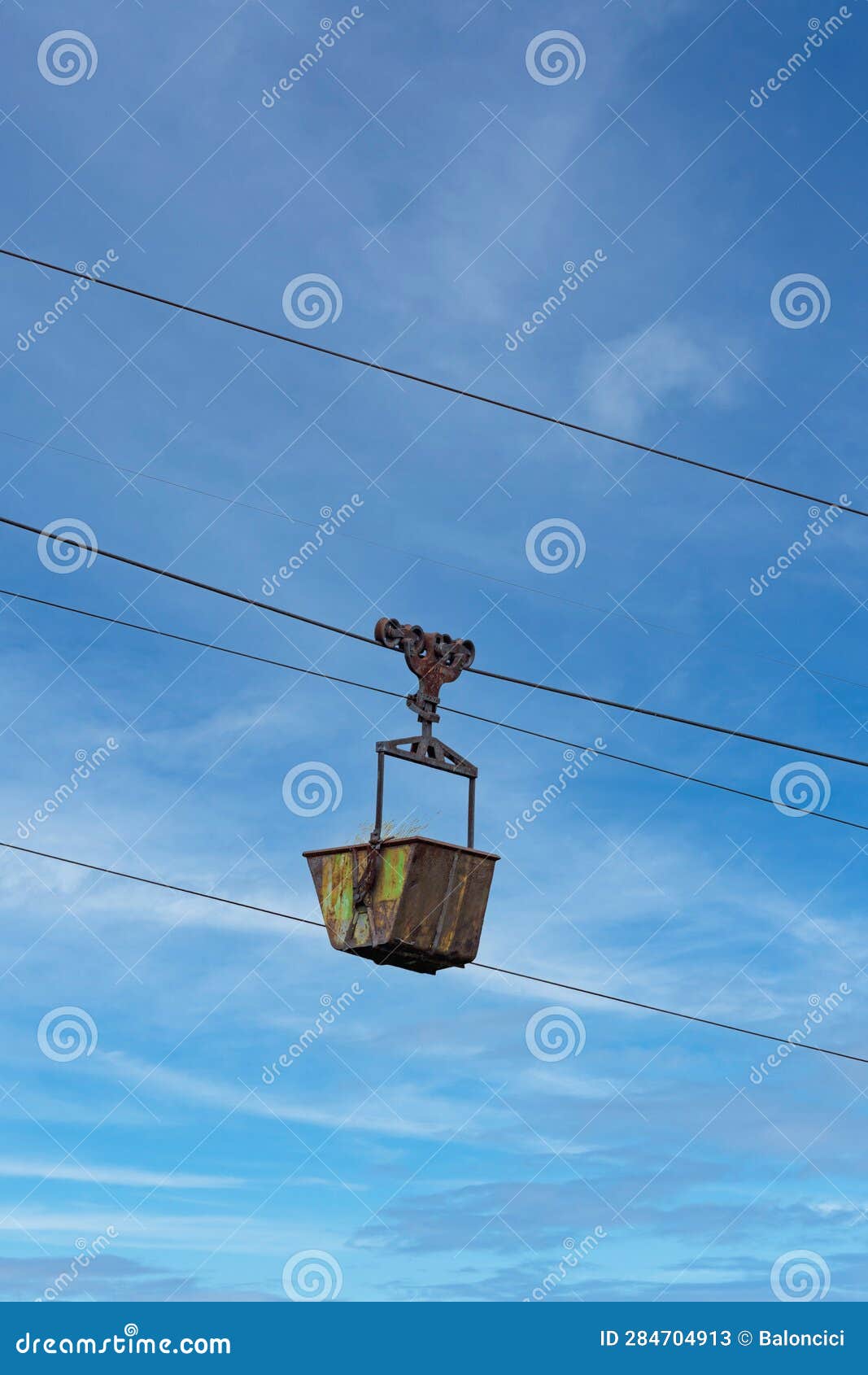 Material Ropeway Mine stock image. Image of blue, europe - 284704913