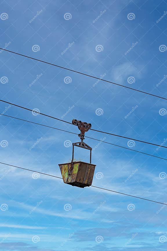 Material Ropeway Mine stock image. Image of blue, europe - 284704913