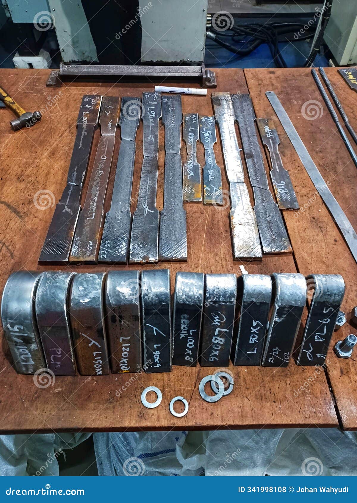 Material Test Samples with Various Steel Specimens in the Engineering ...