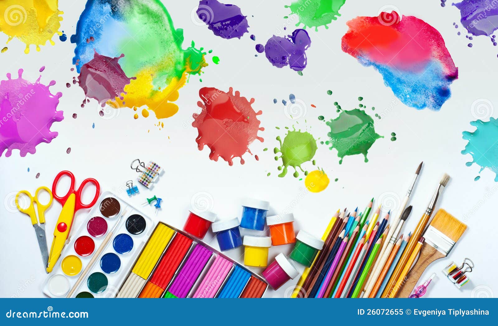 Materialen Voor De Creativiteit Van Kinderen Stock Afbeelding - Image ...