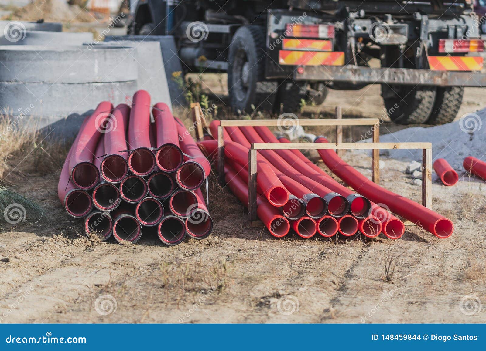 Materials in a Construction Site Stock Photo - Image of displayed ...