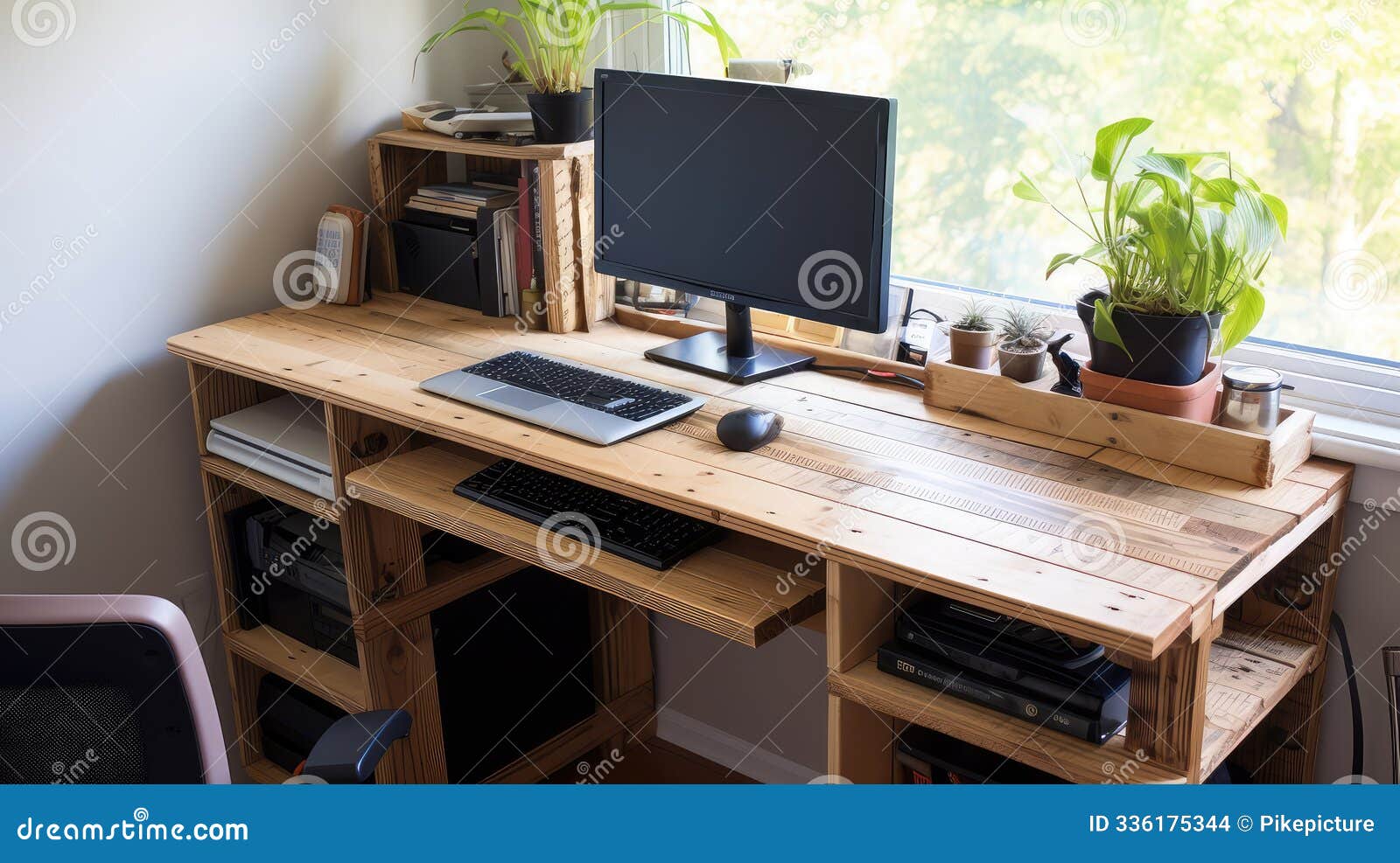 Materials computer desk stock illustration. Illustration of office ...