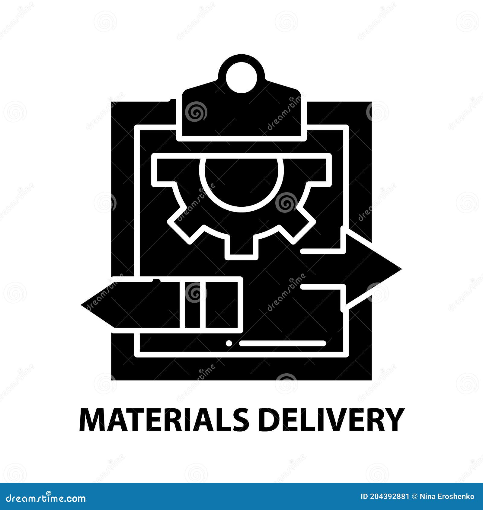 Materials Delivery Icon, Black Vector Sign with Editable Strokes ...