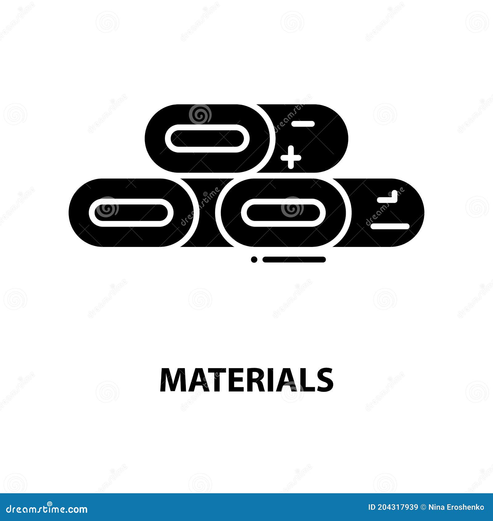 Materials Icon, Black Vector Sign with Editable Strokes, Concept ...