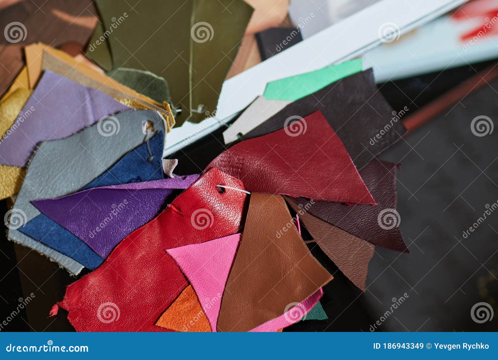 Materials For Leather Craft. The Samples Of Leather Stock Image - Image ...