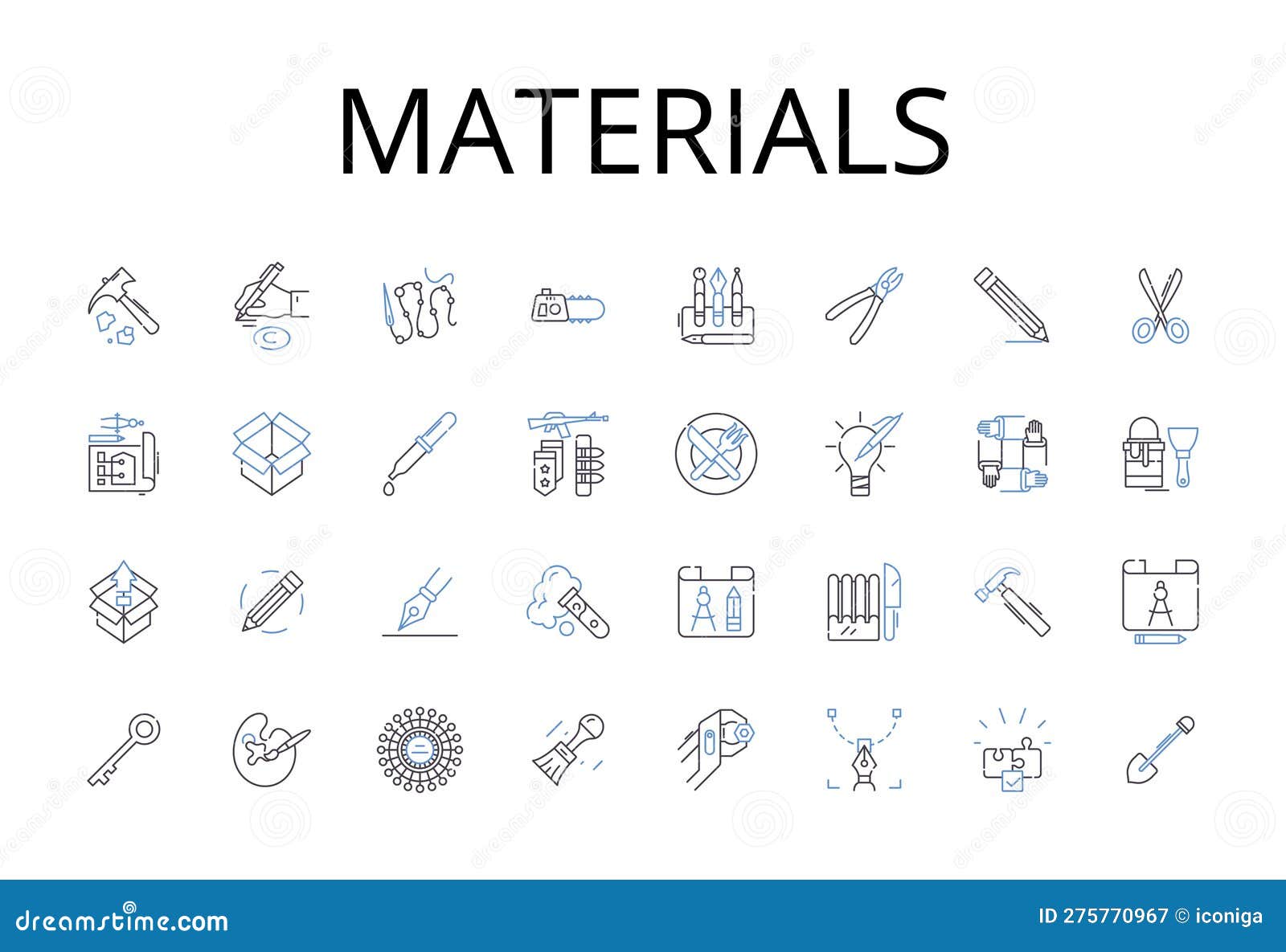 Materials Line Icons Collection. Comestibles, Ingredients, Elements ...