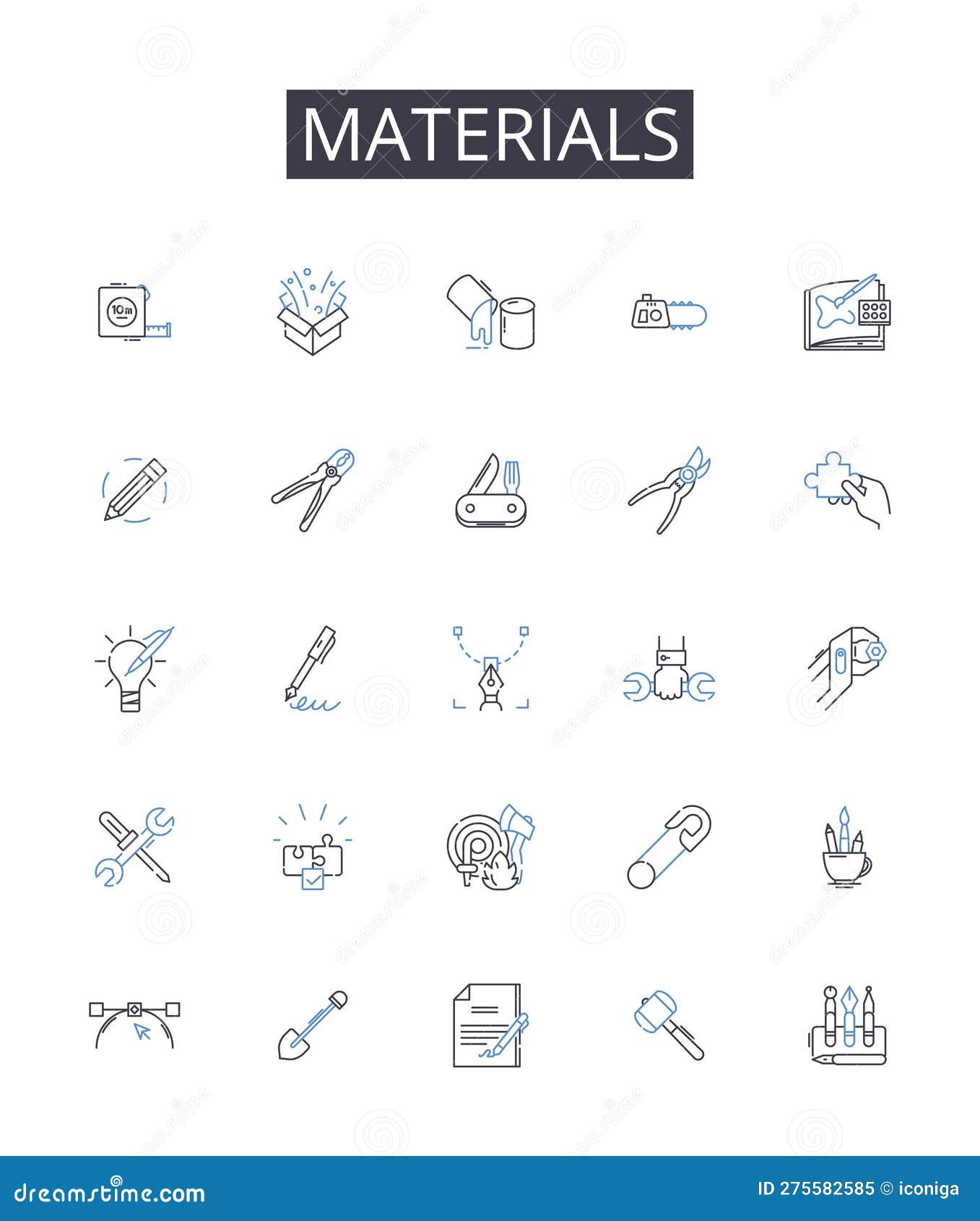 Materials Line Icons Collection. Comestibles, Ingredients, Elements ...