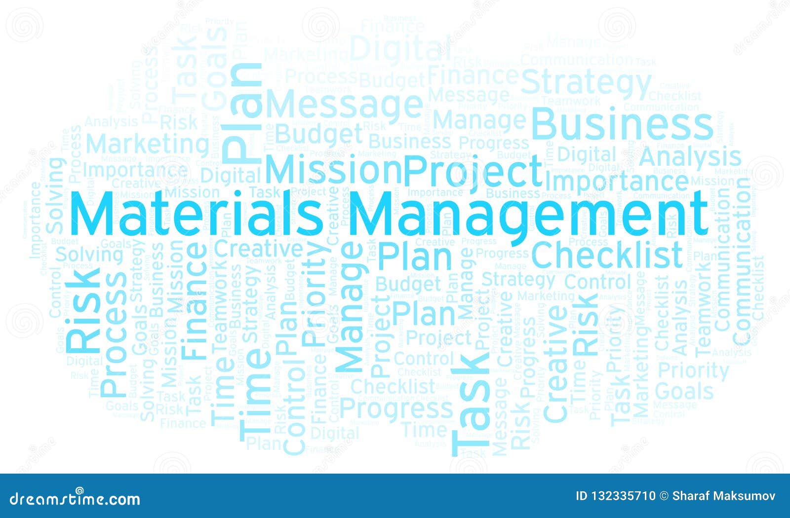 Materials Management Word Cloud, Made with Text only Stock Illustration ...