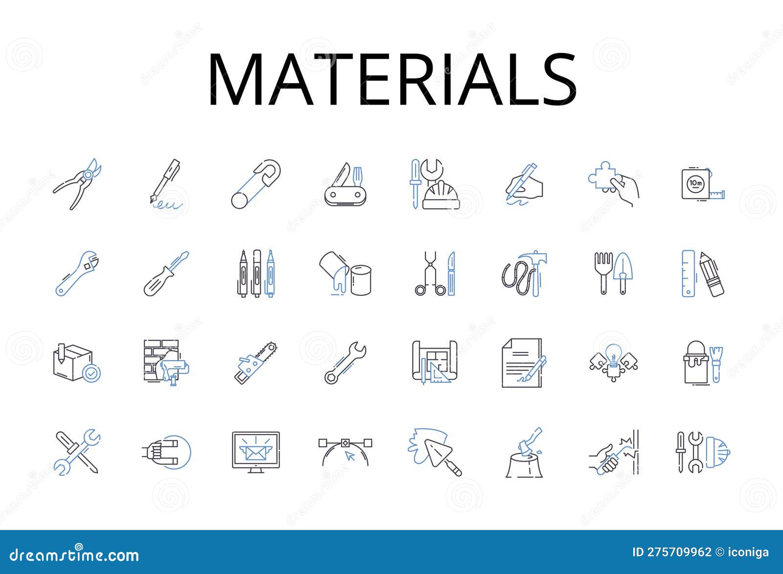 Materials Line Icons Collection. Comestibles, Ingredients, Elements ...