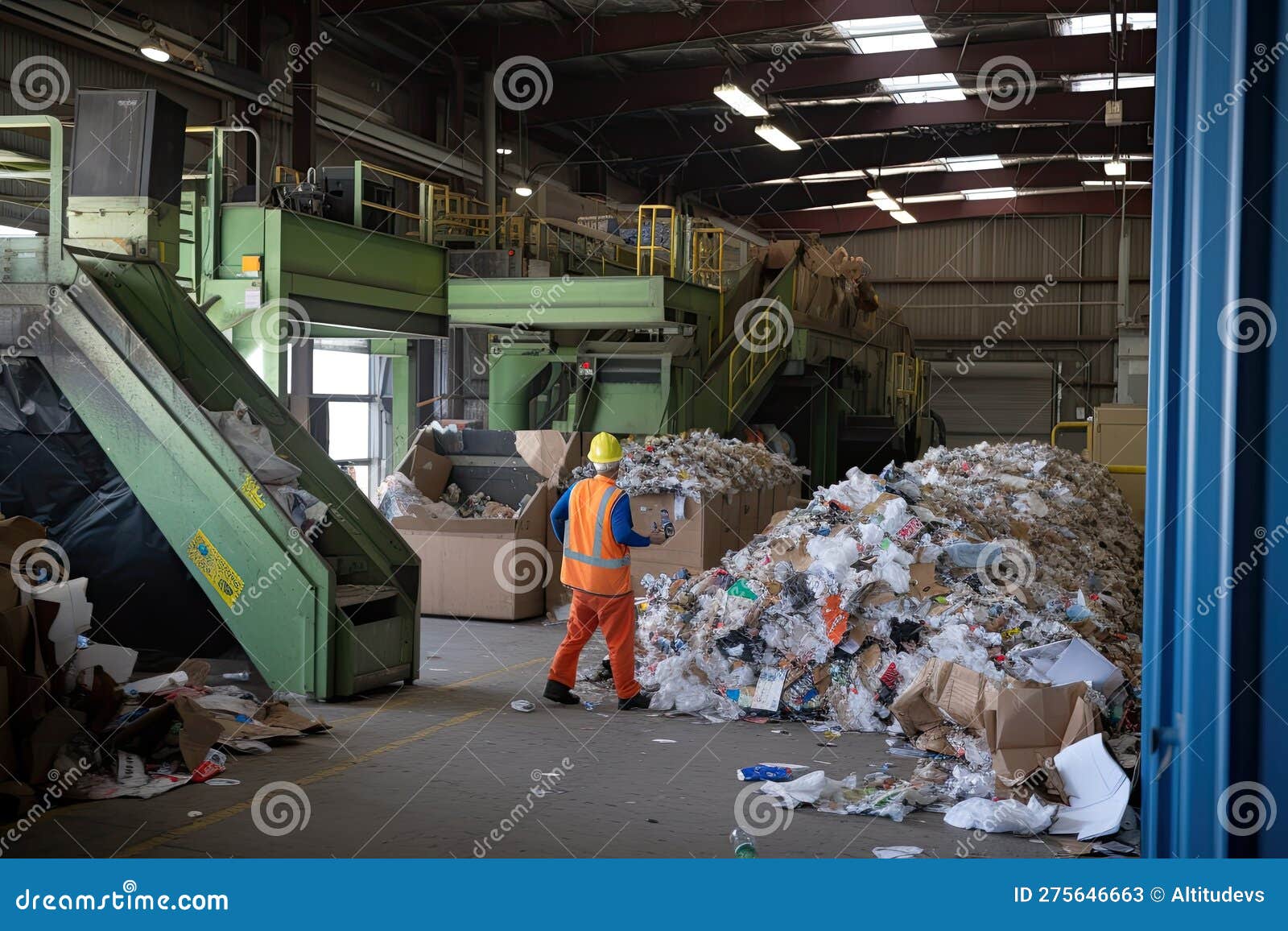 Materials Recycling Facility, with Staff Sorting and Processing ... Materials Recycling Facility, with Staff Sorting and Processing ...