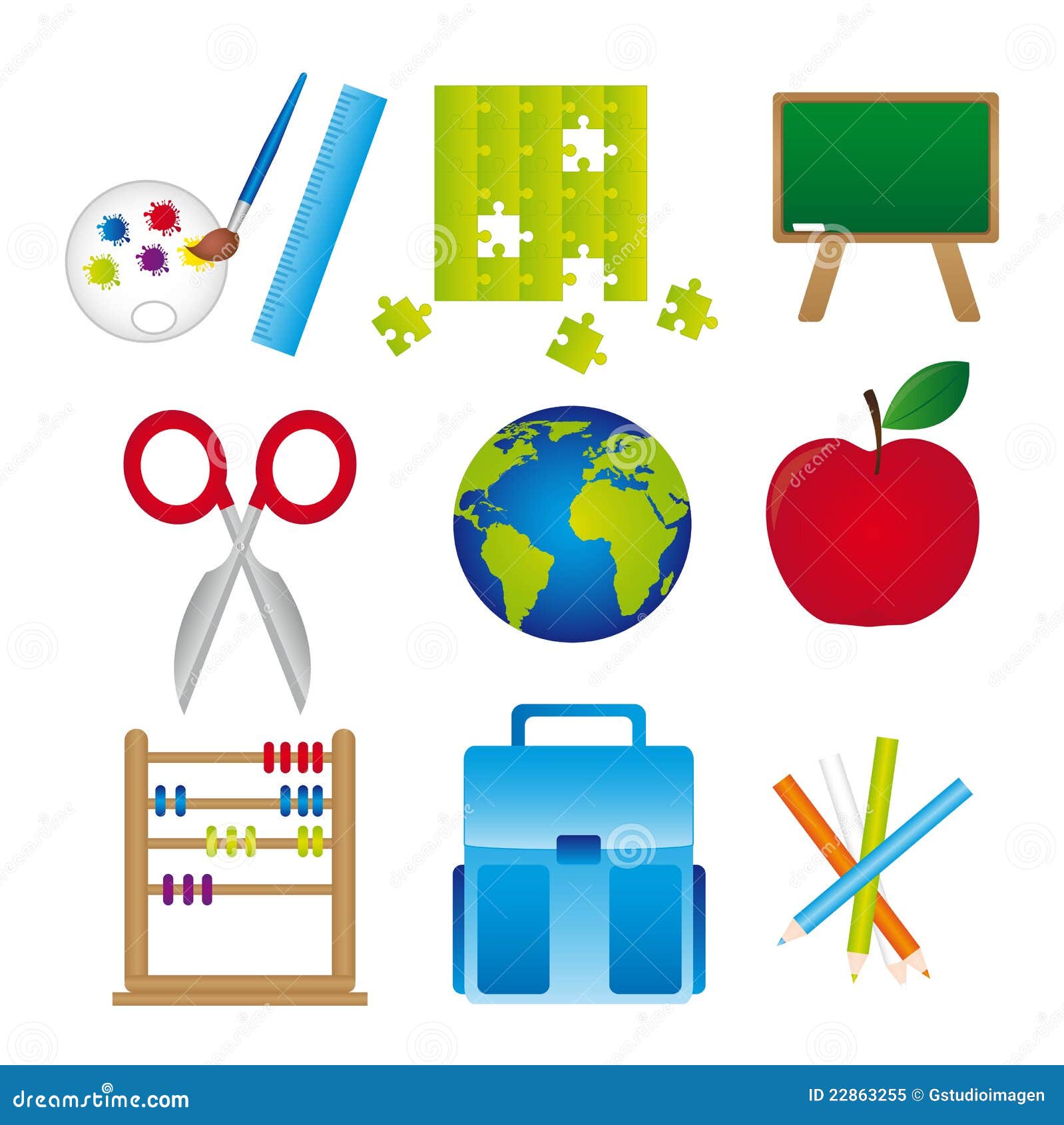 Materials of school stock vector. Illustration of colorful - 22863255