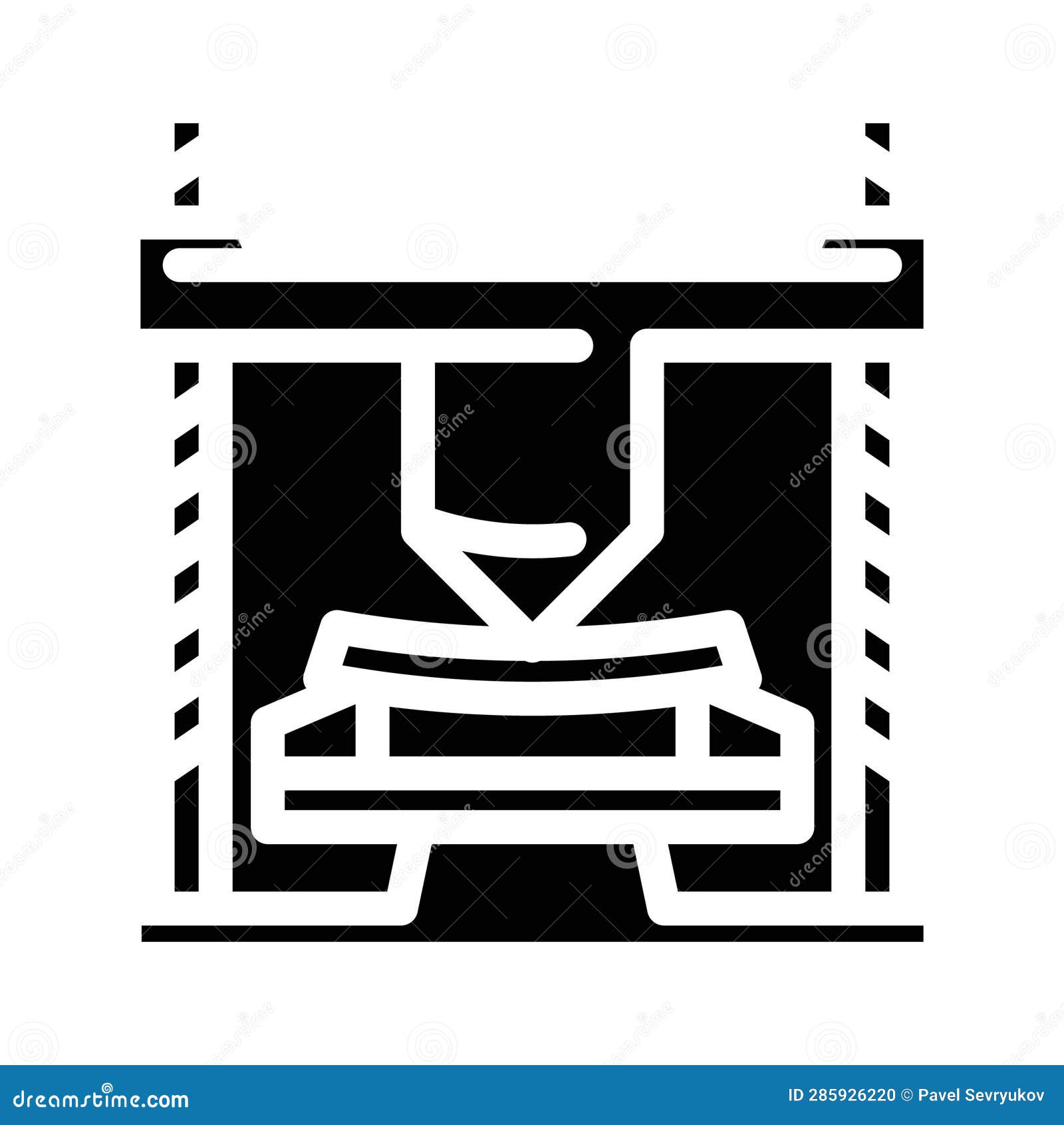 Materials Testing Mechanical Engineer Glyph Icon Vector Illustration ...