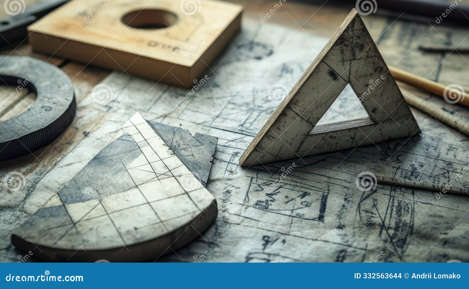 Materials and Tools for Drafting on Vintage Paper in a Creative ...