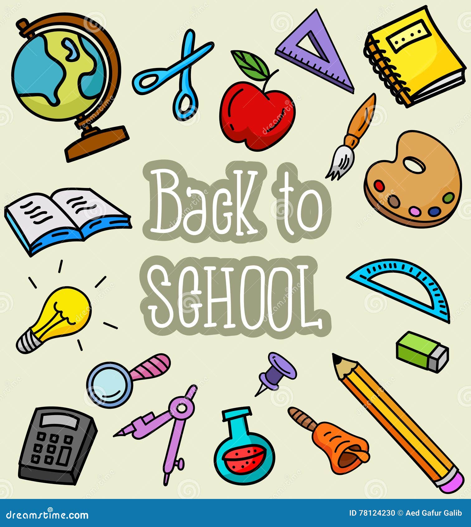 Materias de la escuela ilustración del vector. Ilustración de sonrisa ...