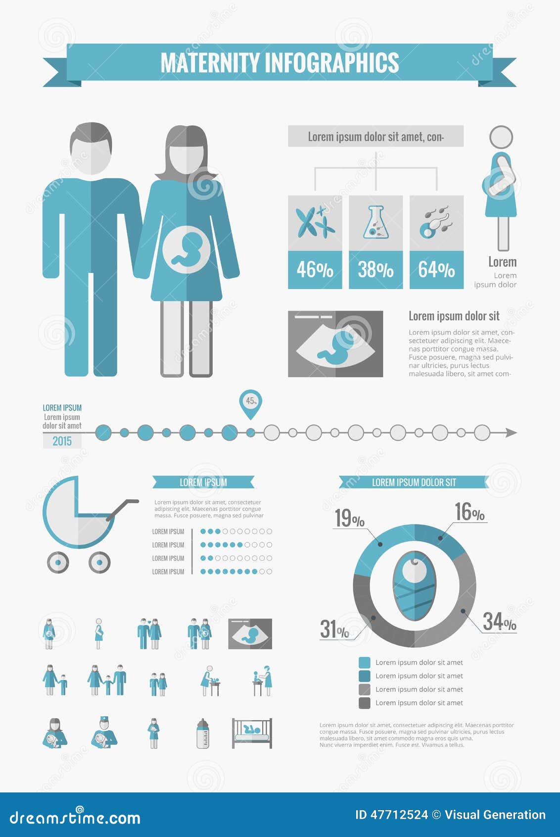 Maternity Infographic Elements. Stock Vector - Illustration of couple ...