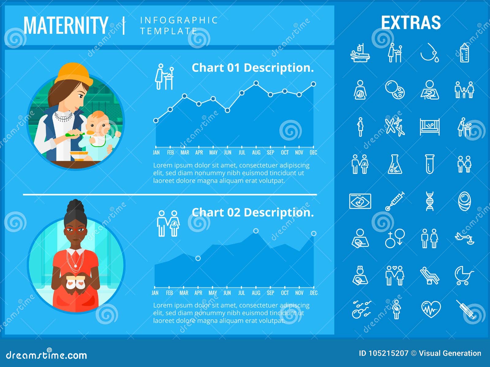 Maternity Infographic Template, Elements and Icons Stock Vector ...