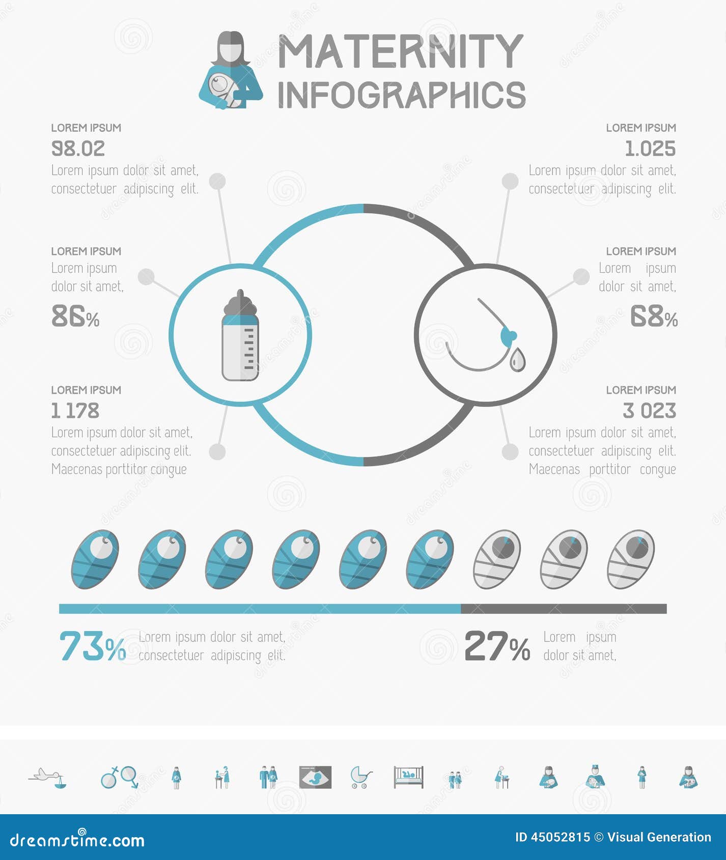 Maternity Infographic Template. Stock Vector - Illustration of graph ...