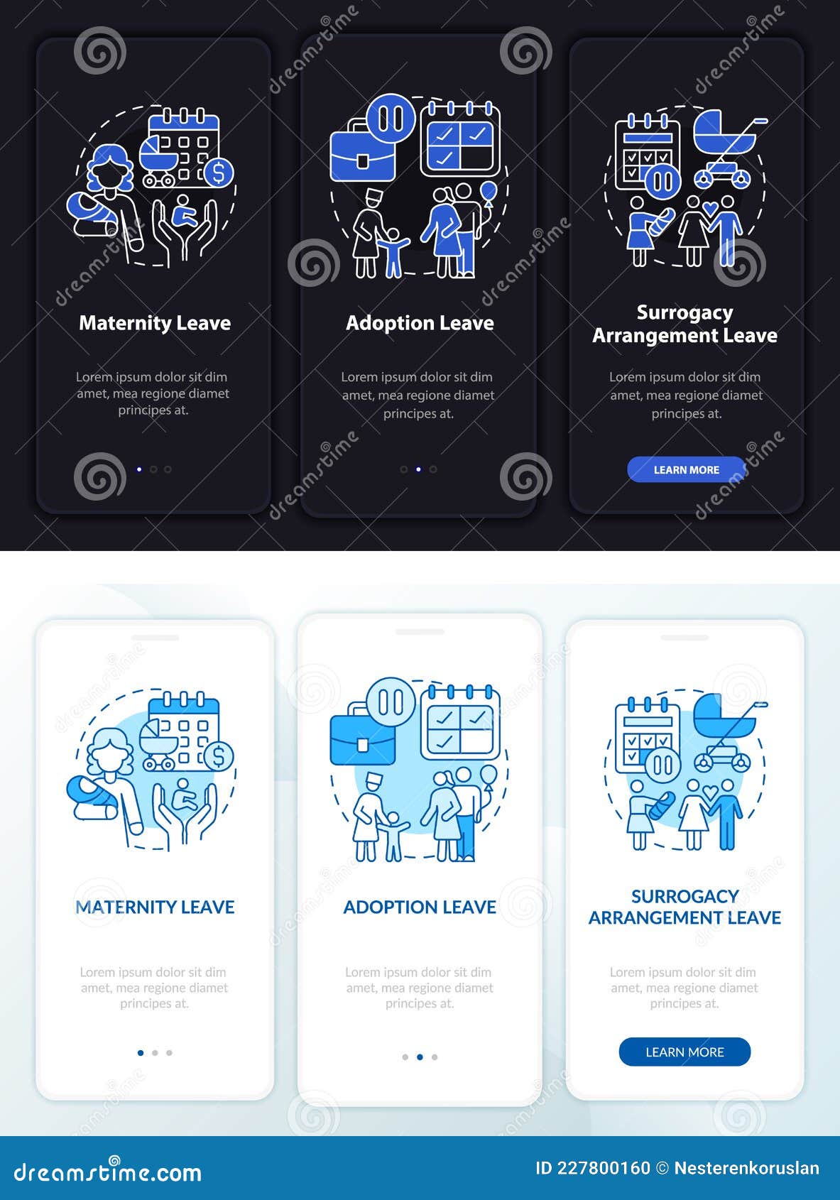 Adoption Leave Blue Gradient Icon Vector Illustration | CartoonDealer ...