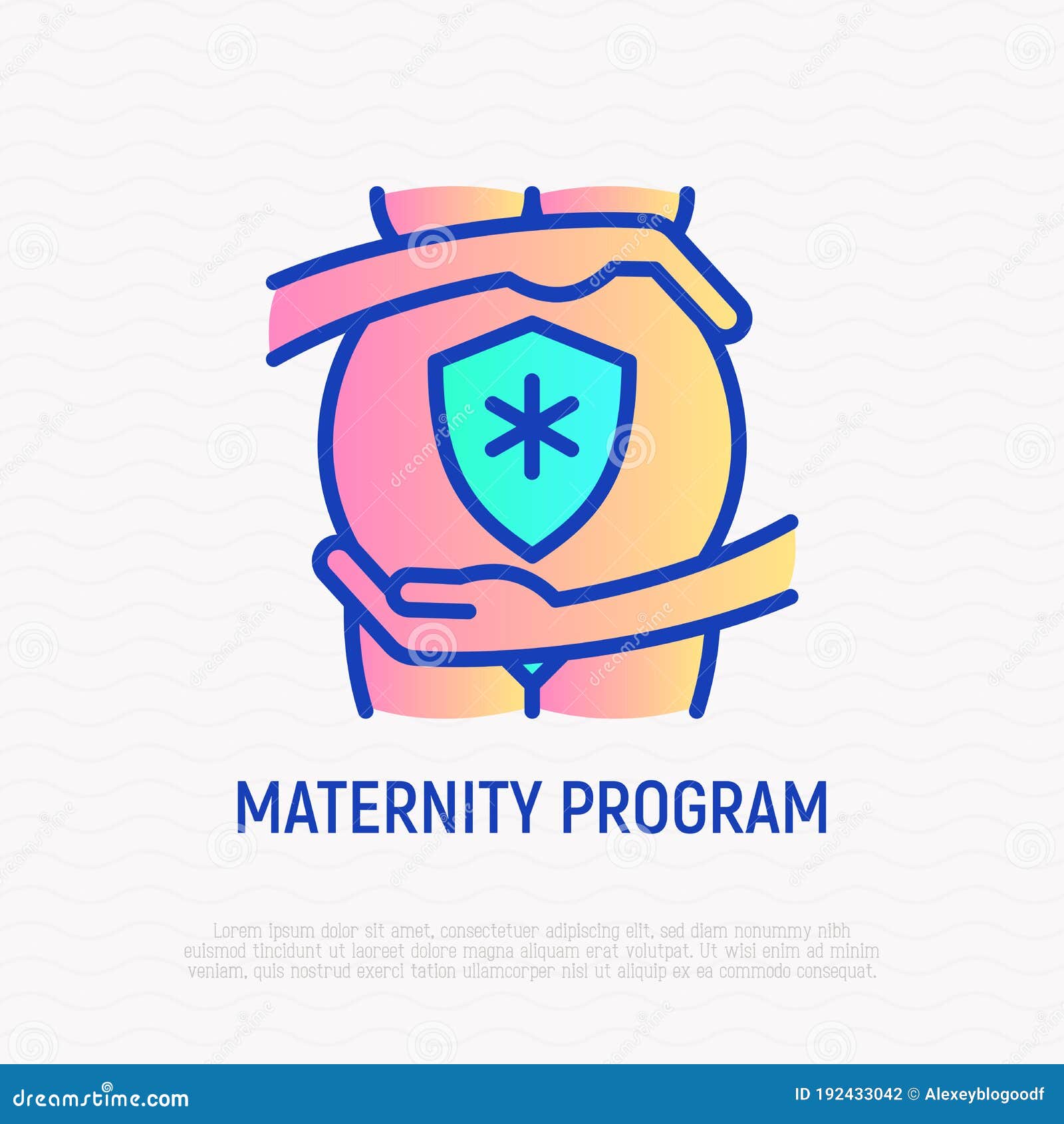 Maternity Program, Pregnancy Insurance Thin Line Icon. Modern Vector ...