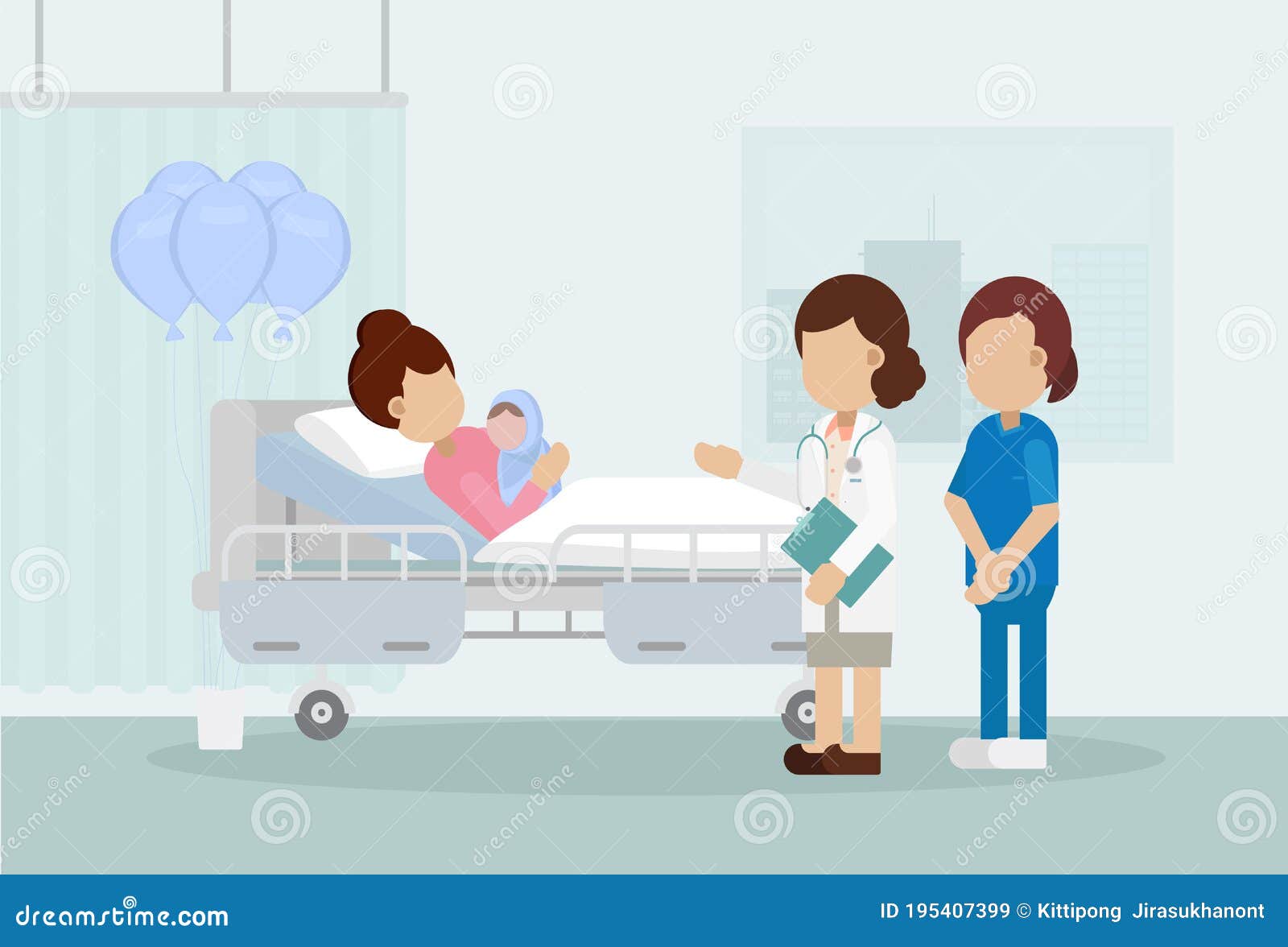 Maternity Ward. Vector Flat Illustration. | CartoonDealer.com #128361146