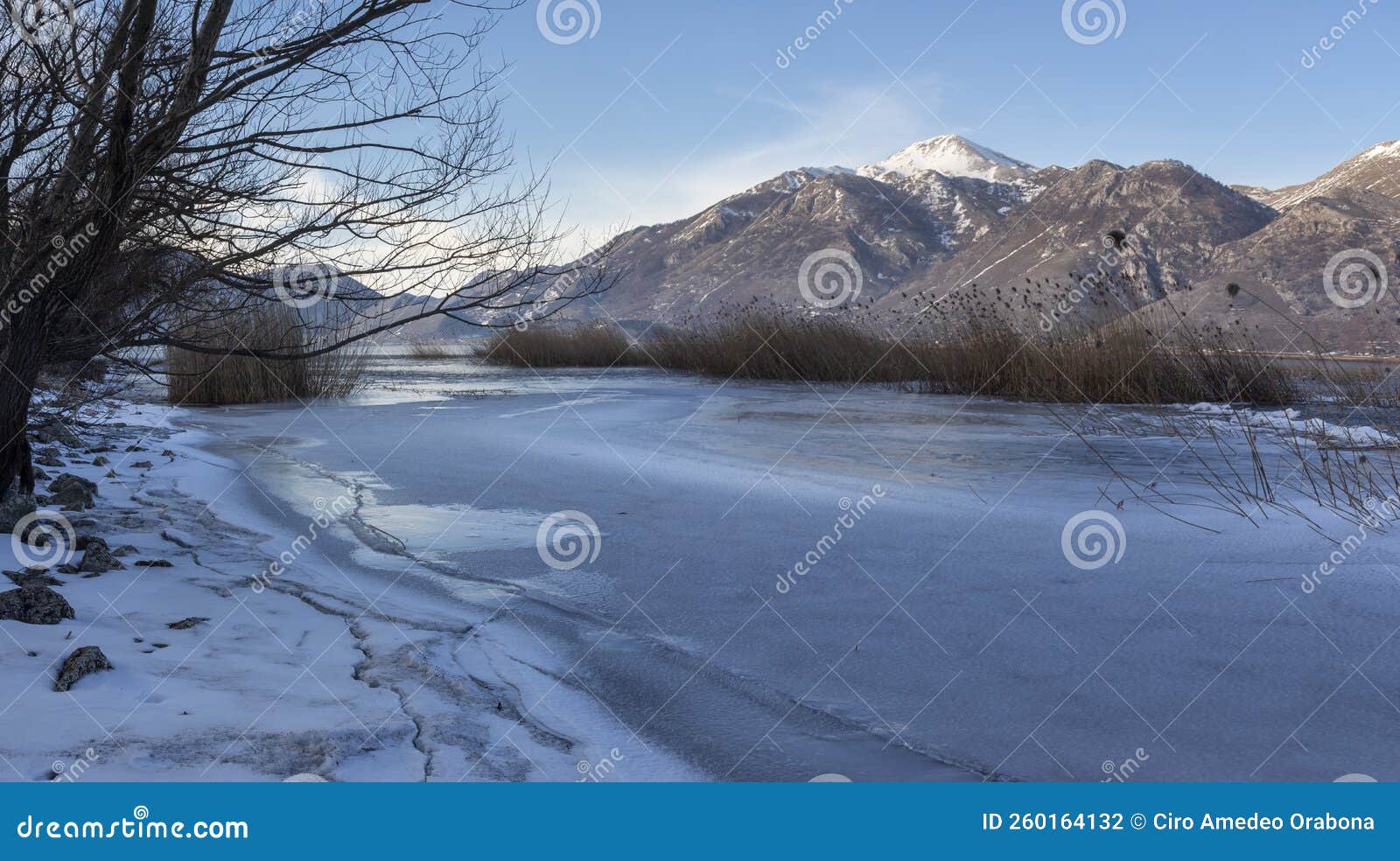 Matese iced lake stock photo. Image of landscape, scenic - 260164132