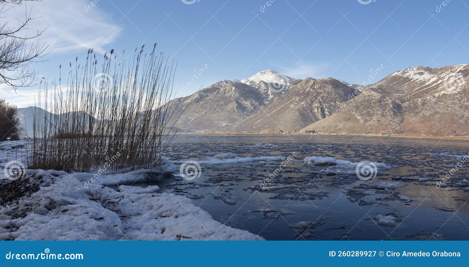 Matese iced lake stock image. Image of tourism, national - 260289927